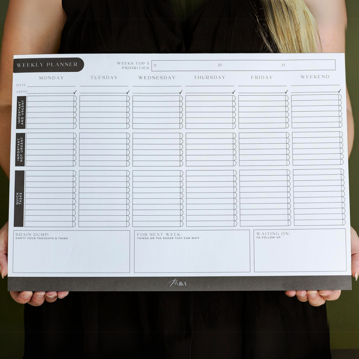 A3 Weekly Desk Planner - Priority Planner – Mika Planners